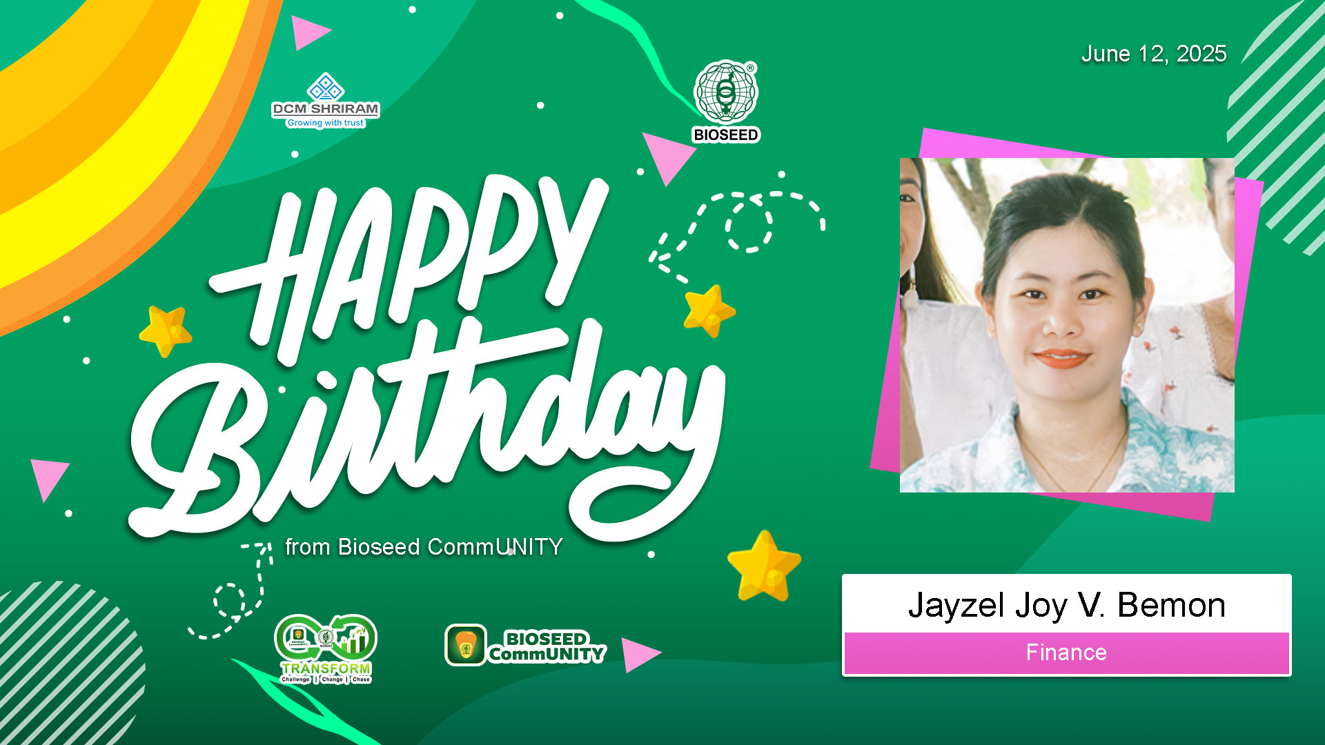 HBD maam Joy - Bioseed Research Philippines Inc.